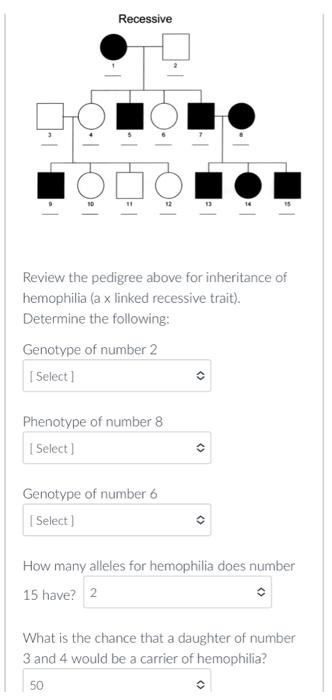 Solved Review the pedigree above for inheritance of | Chegg.com