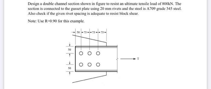 Solved Design a double channel section shown in figure to | Chegg.com