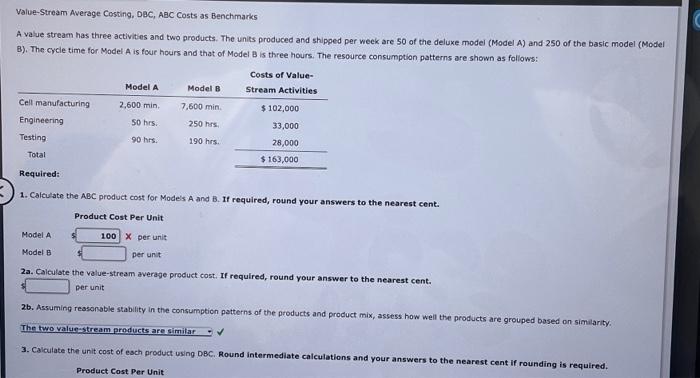 Solved Value-Stream Average Costing, DAC, ABC Costs as | Chegg.com