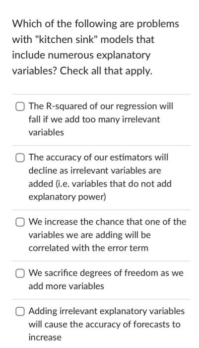Solved Which of the following are problems with "kitchen | Chegg.com
