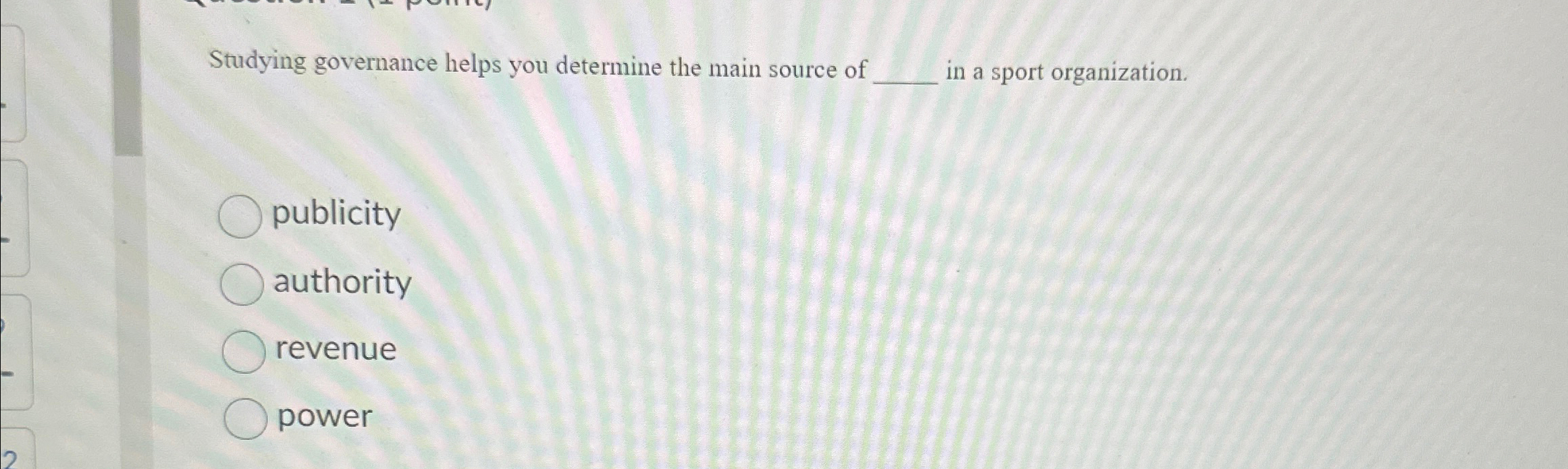 Solved Studying governance helps you determine the main | Chegg.com