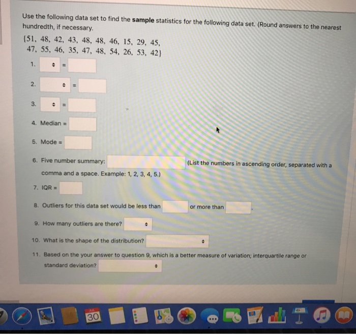 Solved for 1. the drop down options are N or n 2. x bar or u | Chegg.com