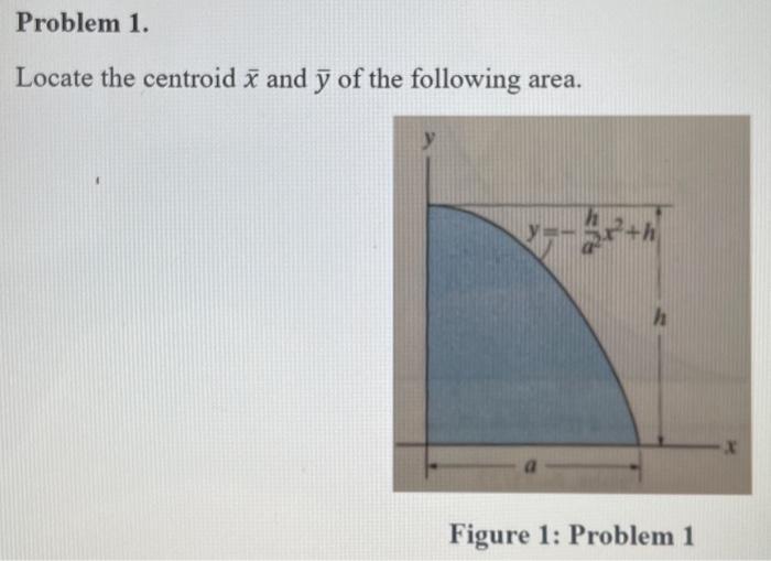 Locate the centroid xˉ and yˉ of the following area. | Chegg.com