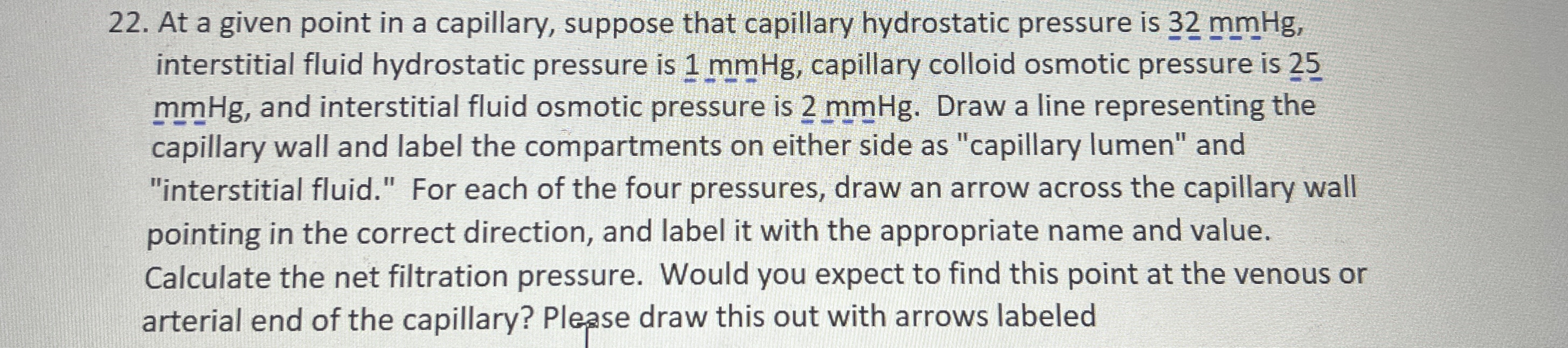 Solved At a given point in a capillary, suppose that | Chegg.com