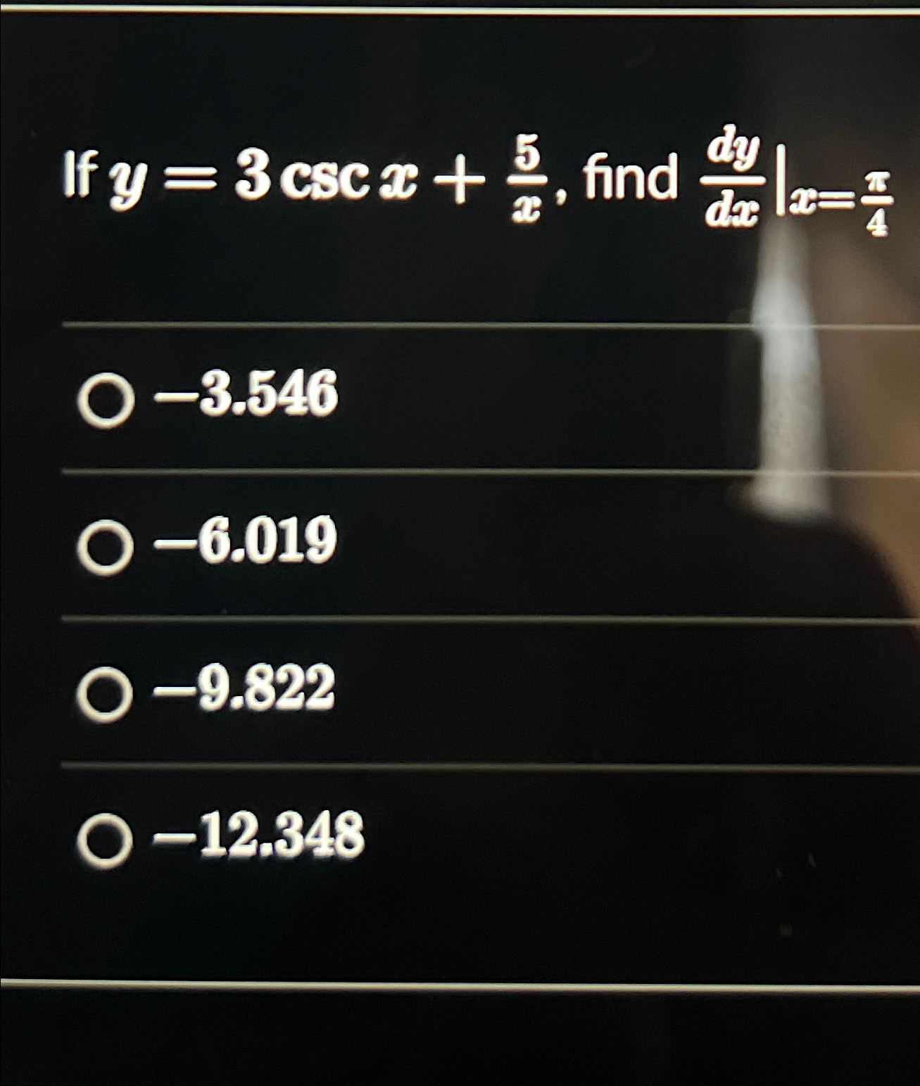 Solved If y=3cscx+5x, ﻿find | Chegg.com