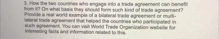 Solved 3. How the two countries who engage into a trade | Chegg.com