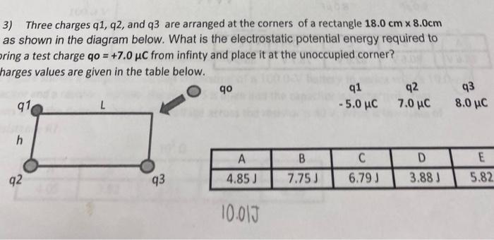 Solved 3408 3) Three charges q1, q2, and q3 are arranged at | Chegg.com