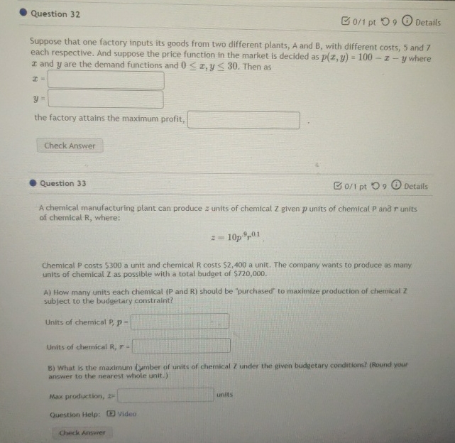 Solved Question 3201 ﻿pt O9DetailsSuppose that one factory | Chegg.com