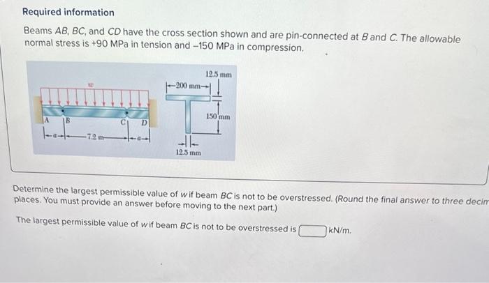 Solved Required information Beams AB,BC, and CD have the | Chegg.com