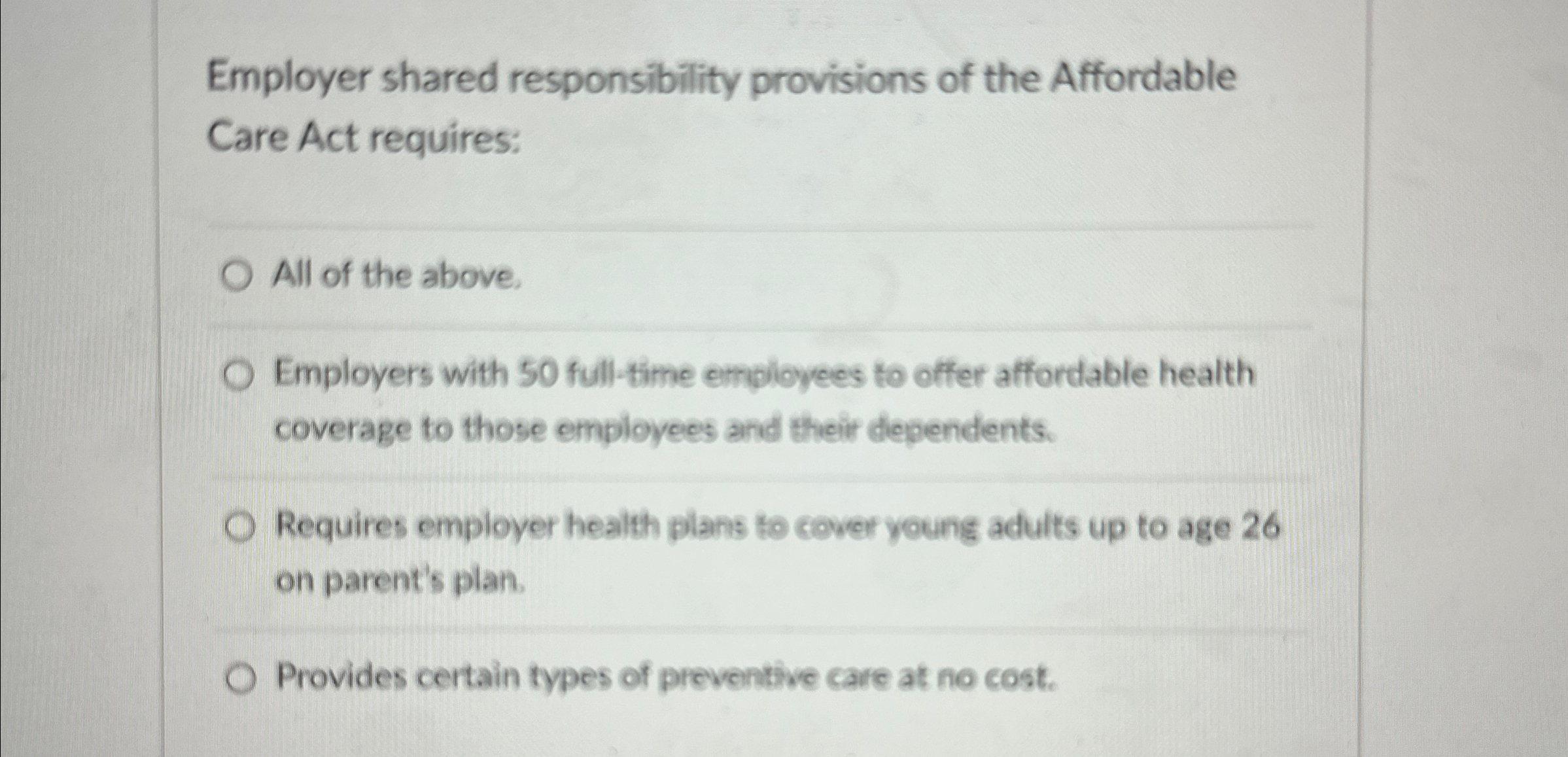 Solved Employer shared responsibility provisions of the | Chegg.com