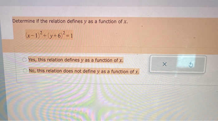 Solved Determine if the relation defines y as a function of | Chegg.com