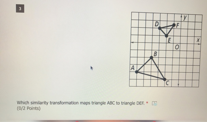 Solved Which similarity transformation maps triangle ABC to | Chegg.com
