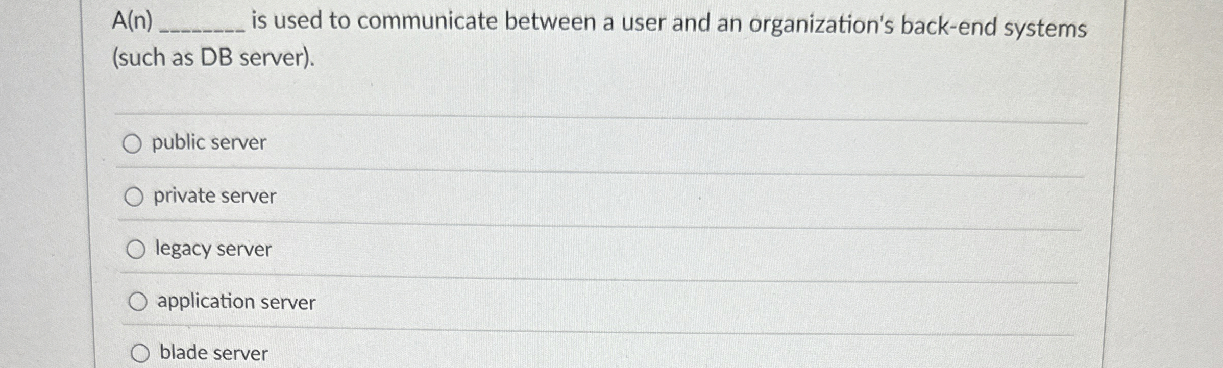 Solved A(n)is used to communicate between a user and an | Chegg.com