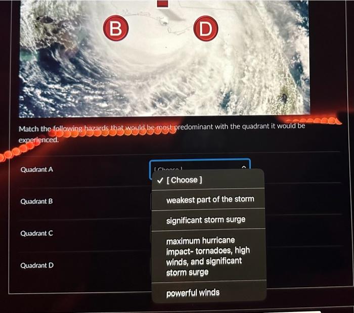 Solved Provided below is a diagram of a hurricane and four | Chegg.com