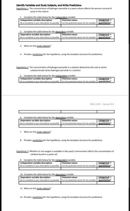 Solved Identify Variables and Study Subjects, and Write | Chegg.com