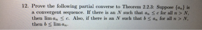 Solved 12. Prove the following partial converse to Theorem | Chegg.com