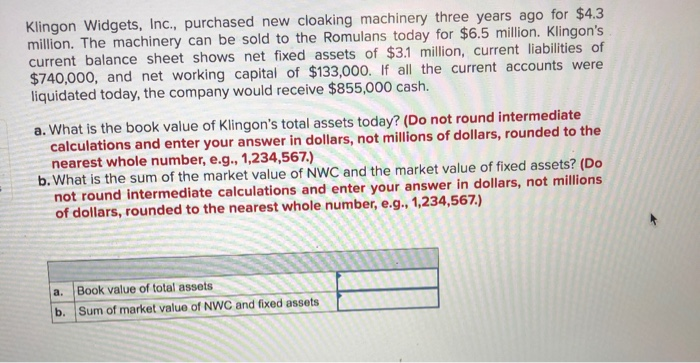 Solved Klingon Widgets, Inc., purchased new cloaking | Chegg.com