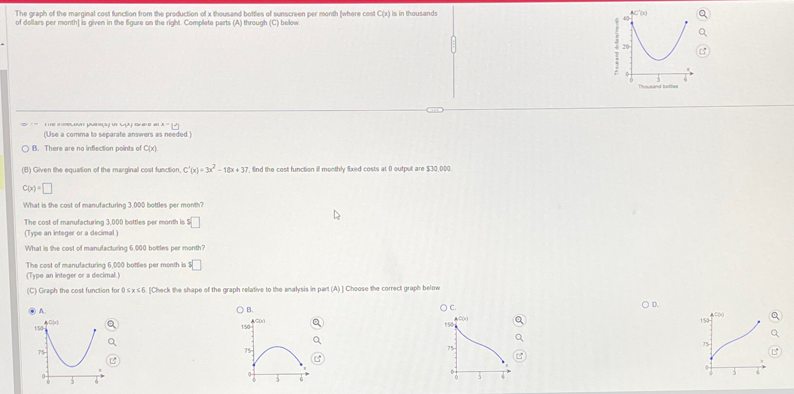 Solved The graph of the marginal cost function from the | Chegg.com
