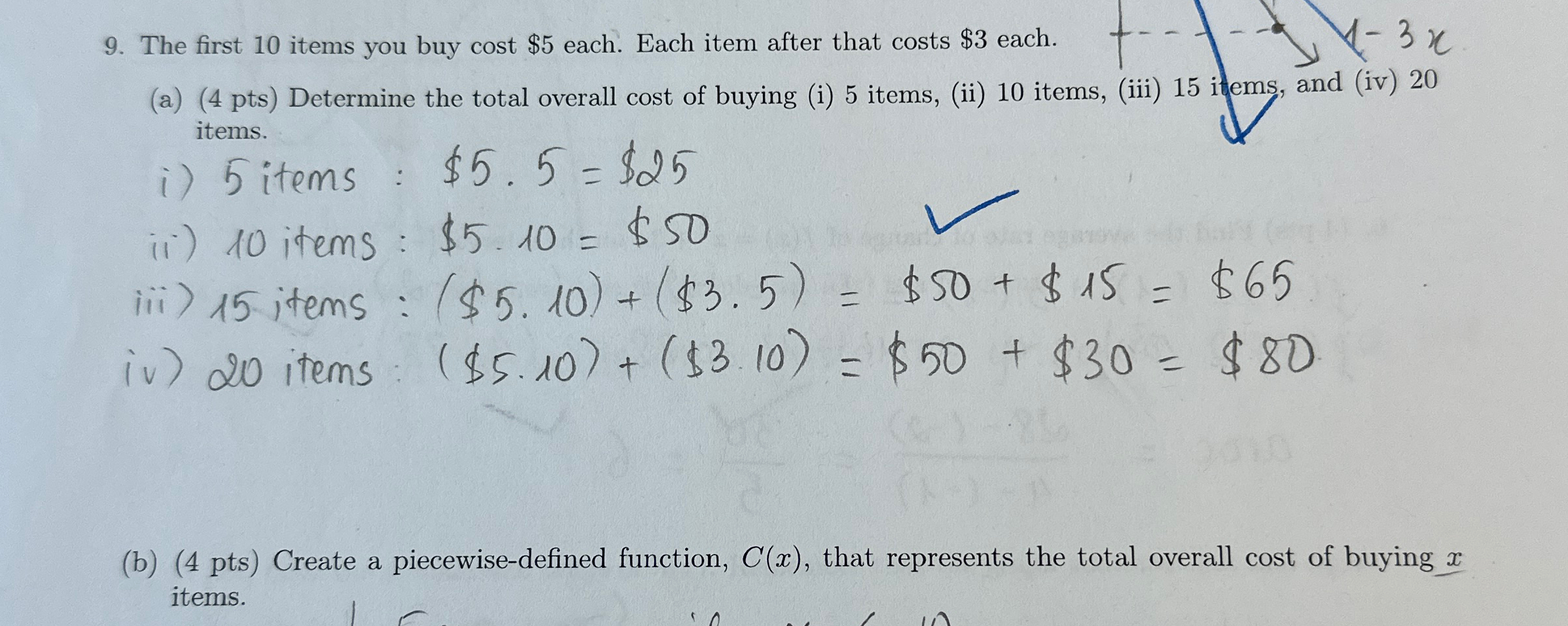 Solved The first 10 ﻿items you buy cost $5 ﻿each. Each item | Chegg.com