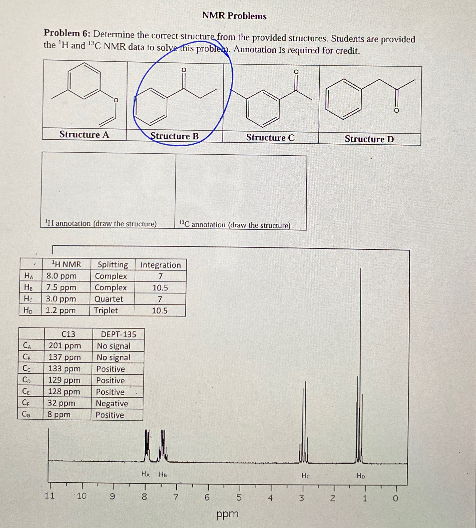 Solved NMR Problems Please help draw the two structures | Chegg.com