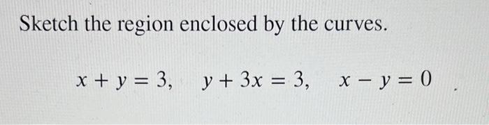 Solved Sketch the region enclosed by the curves. | Chegg.com