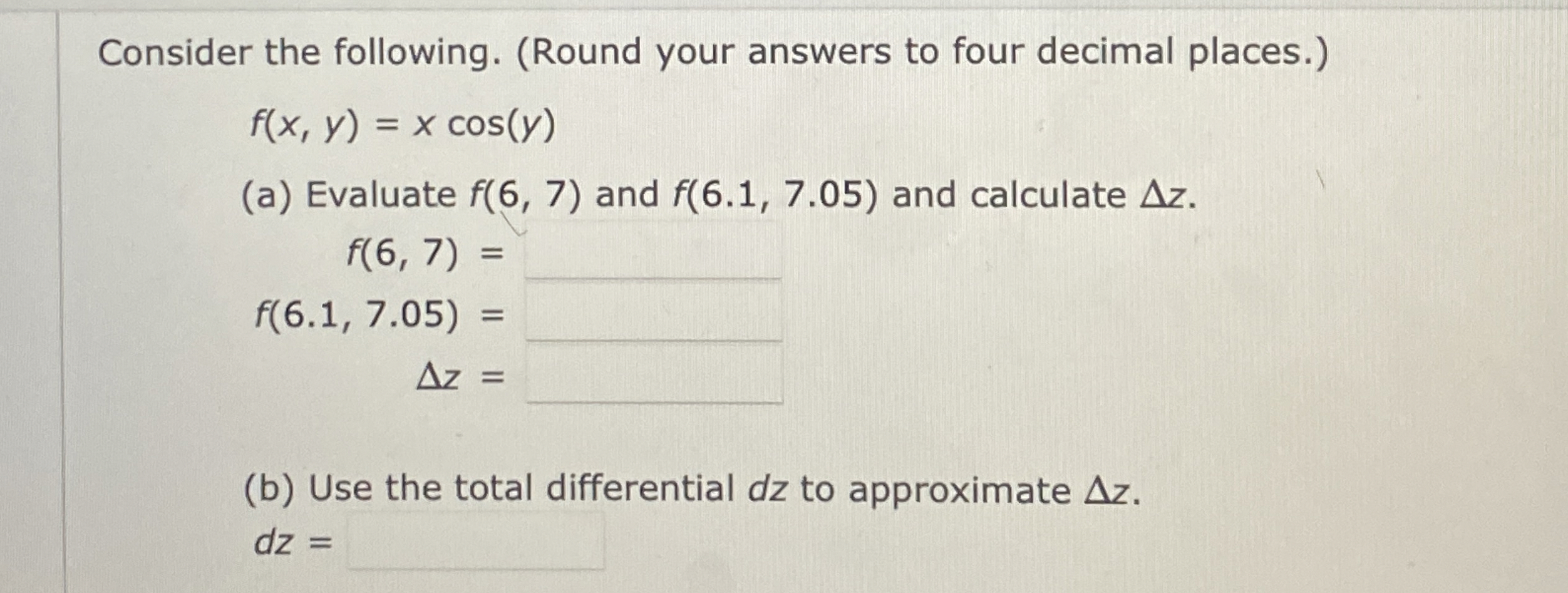 Consider the following. (Round your answers to four | Chegg.com