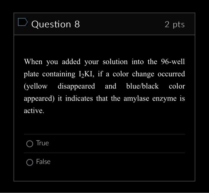 Solved Question 8 2 pts When you added your solution into | Chegg.com