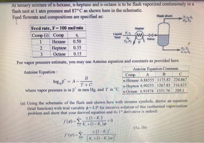 Solved At ternary mixture of n-hexane, n-heptane and | Chegg.com