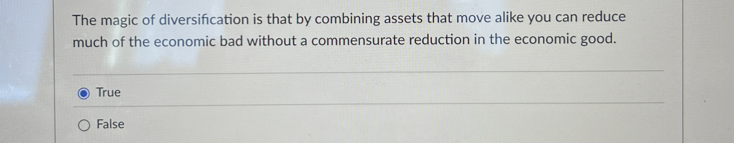 Solved The magic of diversification is that by combining | Chegg.com