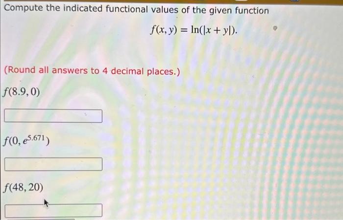 Solved Compute the indicated functional values of the given | Chegg.com