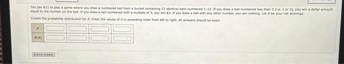 Solved Create the probublity distribution for Xe, triter the | Chegg.com