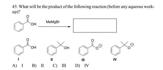 Solved What will be the product of the following reaction | Chegg.com