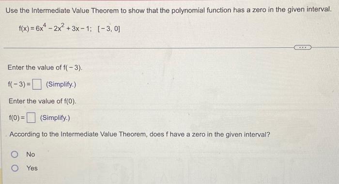 Solved Use the Intermediate Value Theorem to show that the | Chegg.com