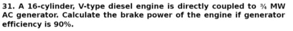 Solved A 16-cylinder, V-type diesel engine is directly | Chegg.com