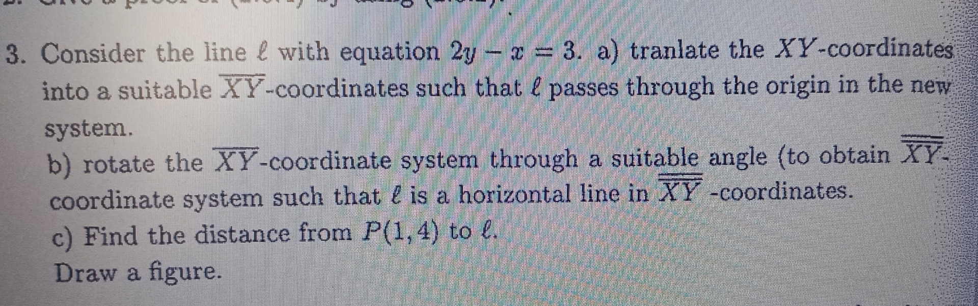 Solved Consider the line l ﻿with equation 2y-x=3. ﻿a) | Chegg.com