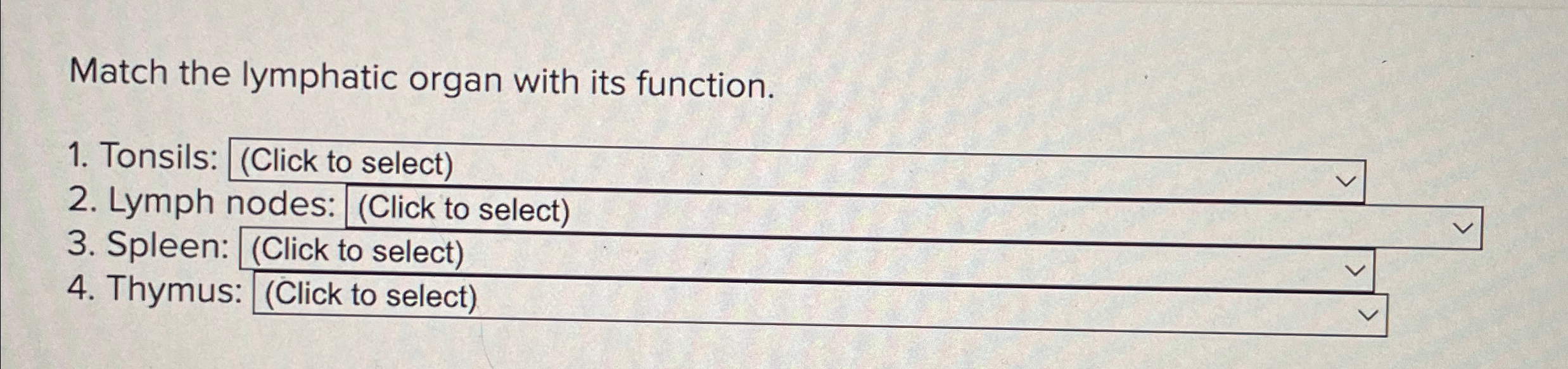 Solved Match the lymphatic organ with its function.Tonsils: | Chegg.com