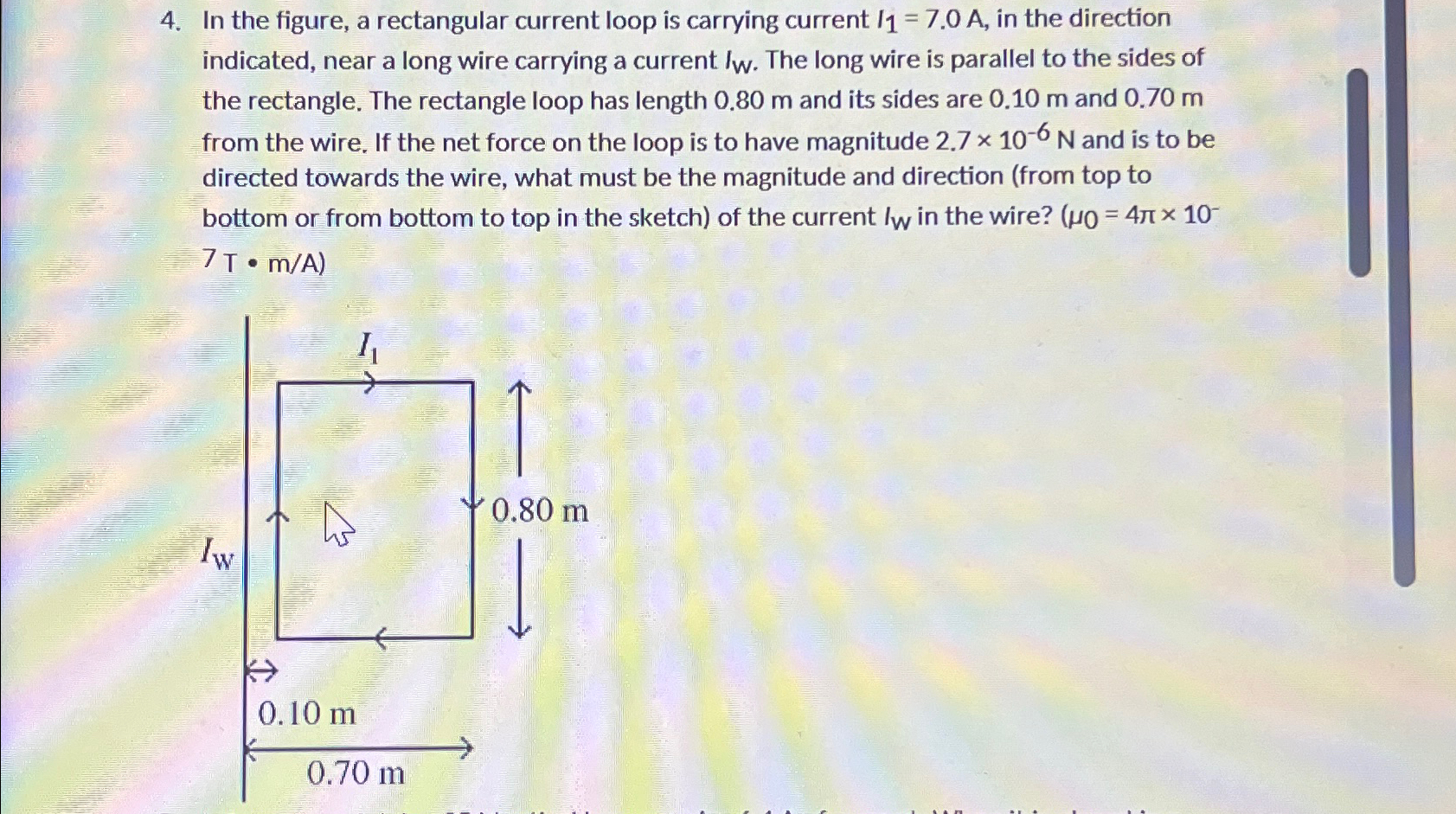 Solved In the figure, a rectangular current loop is carrying | Chegg.com
