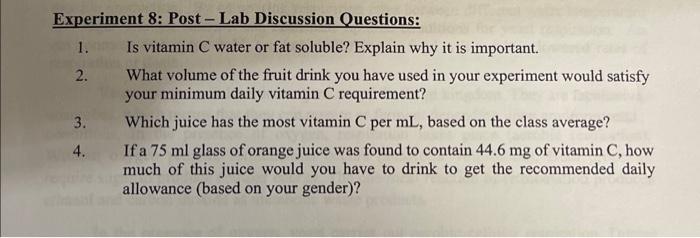 Experiment 8: Post - Lab Discussion Questions: 1. Is | Chegg.com