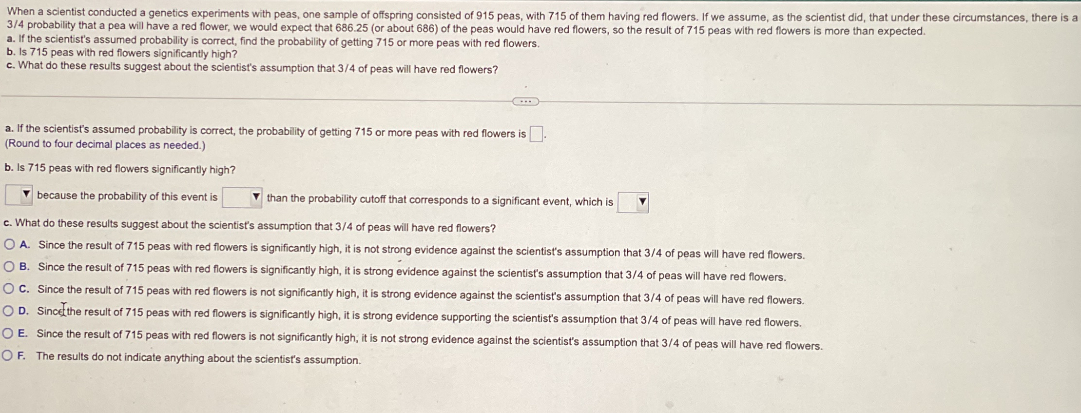 Solved When a scientist conducted a genetics experiments | Chegg.com