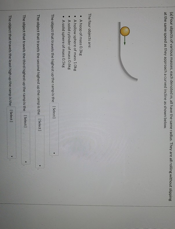 Solved (a) Four objects of various masses, each denoted m, | Chegg.com