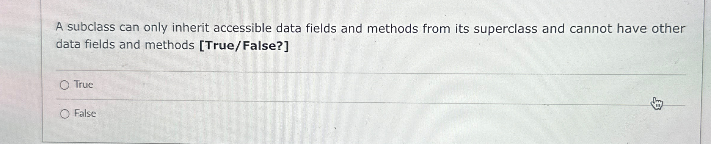 Solved A Subclass Can Only Inherit Accessible Data Fields