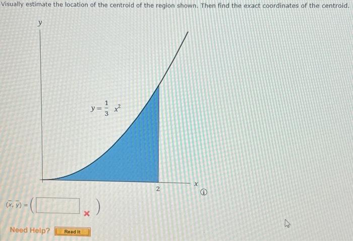 Solved Visually estimate the location of the centroid of the | Chegg.com