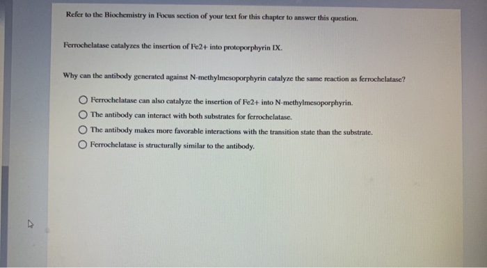 Solved Refer to the Biochemistry in Focus section of your | Chegg.com