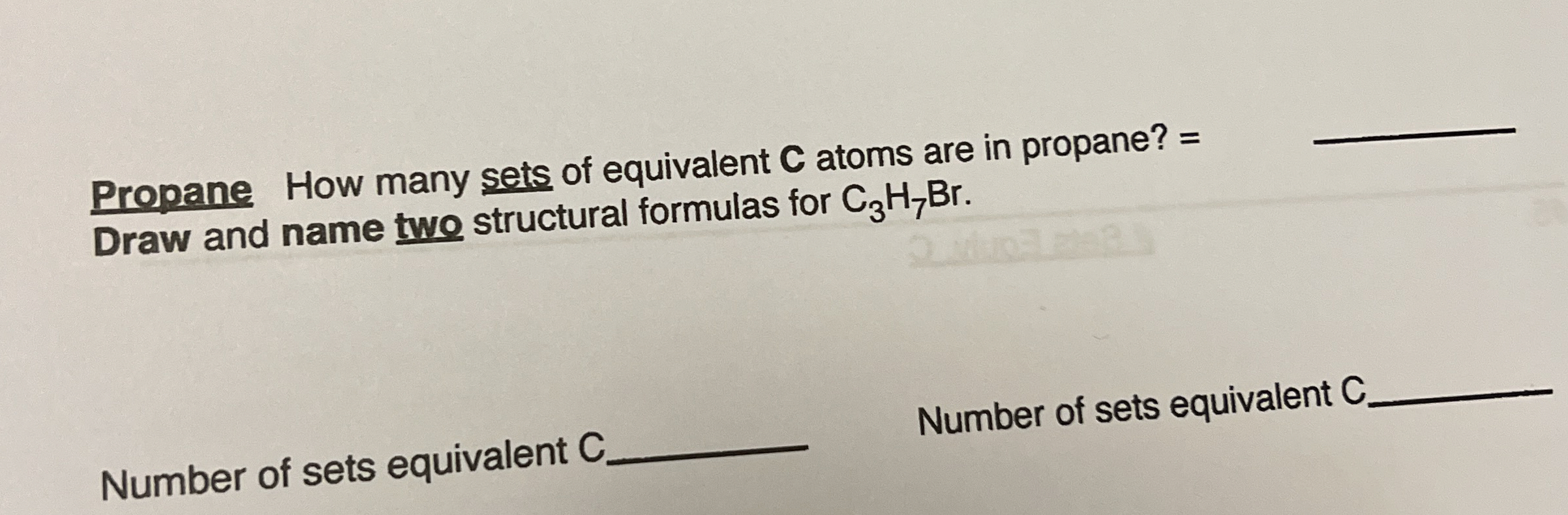 Solved Propane How many sets of equivalent C ﻿atoms are in | Chegg.com