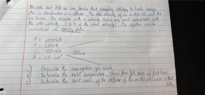 Solved Nozzle and diffuser are device that converting | Chegg.com