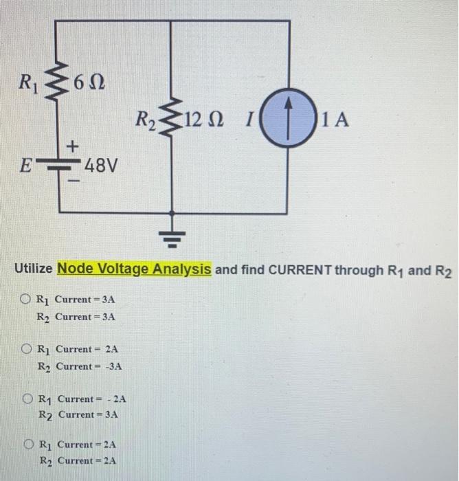 Solved Utilize Node Voltage Analysis and find CURRENT | Chegg.com
