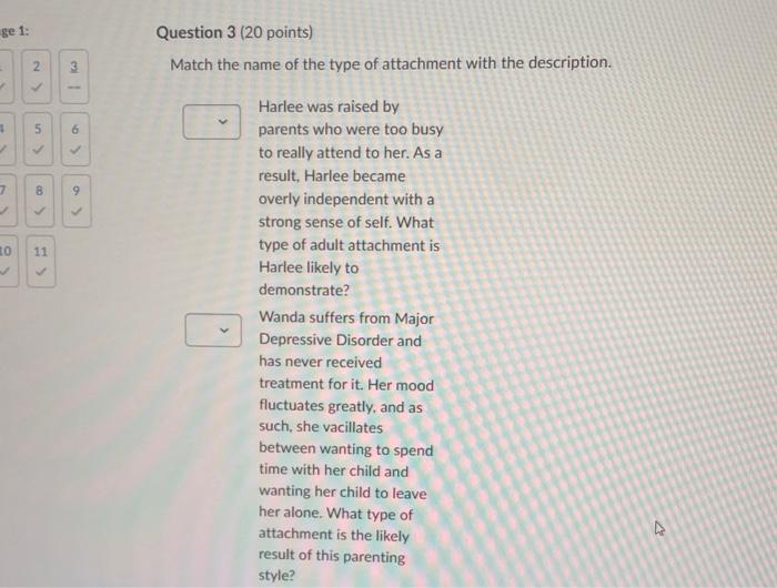 Solved Match the name of the type of attachment with the | Chegg.com
