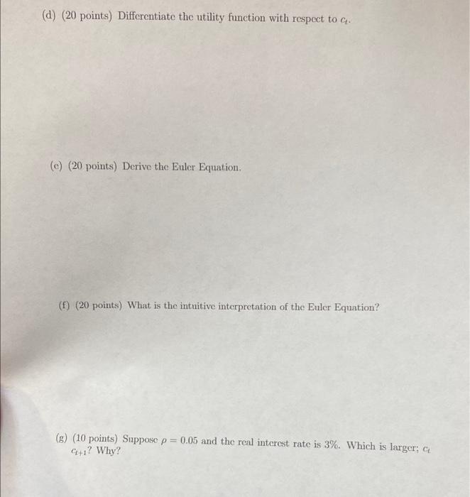 Solved 1. ( 100 points) Consider a utility function given by | Chegg.com