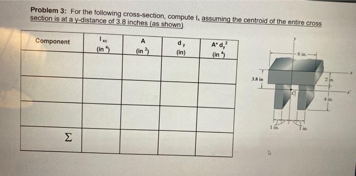 Problem 3: For the following cross-section, compute | Chegg.com