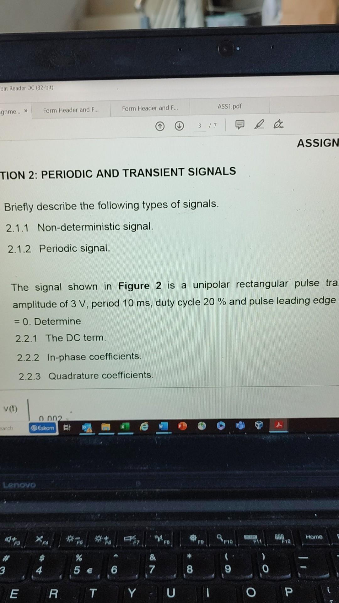 Solved IION 2: PERIODIC AND TRANSIENT SIGNALS Briefly | Chegg.com